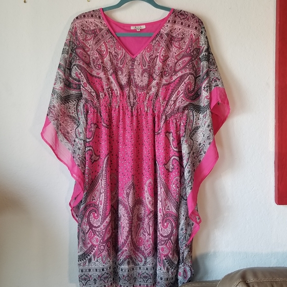 MPH Collection | Dresses | Mph Collection Pink Boho Paisley Print Dress ...